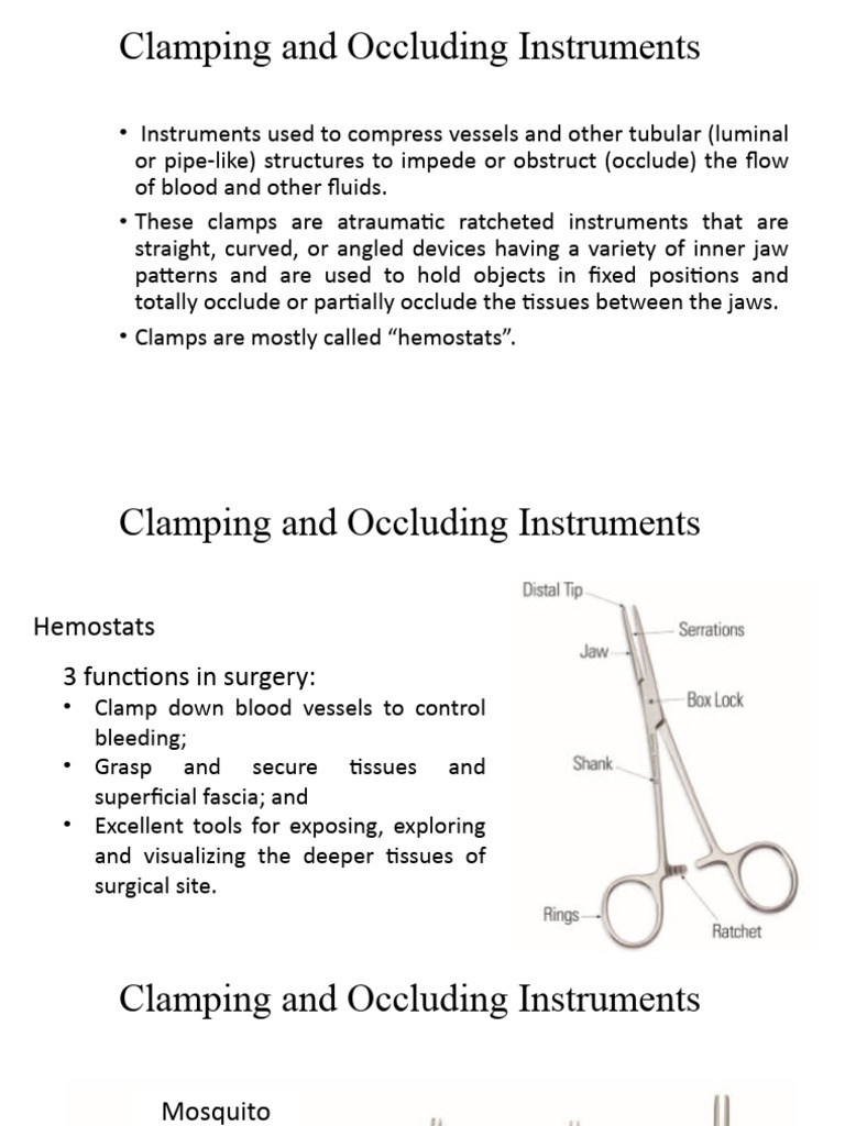 Surgical Clamping Instruments Guide | PDF | Wellness