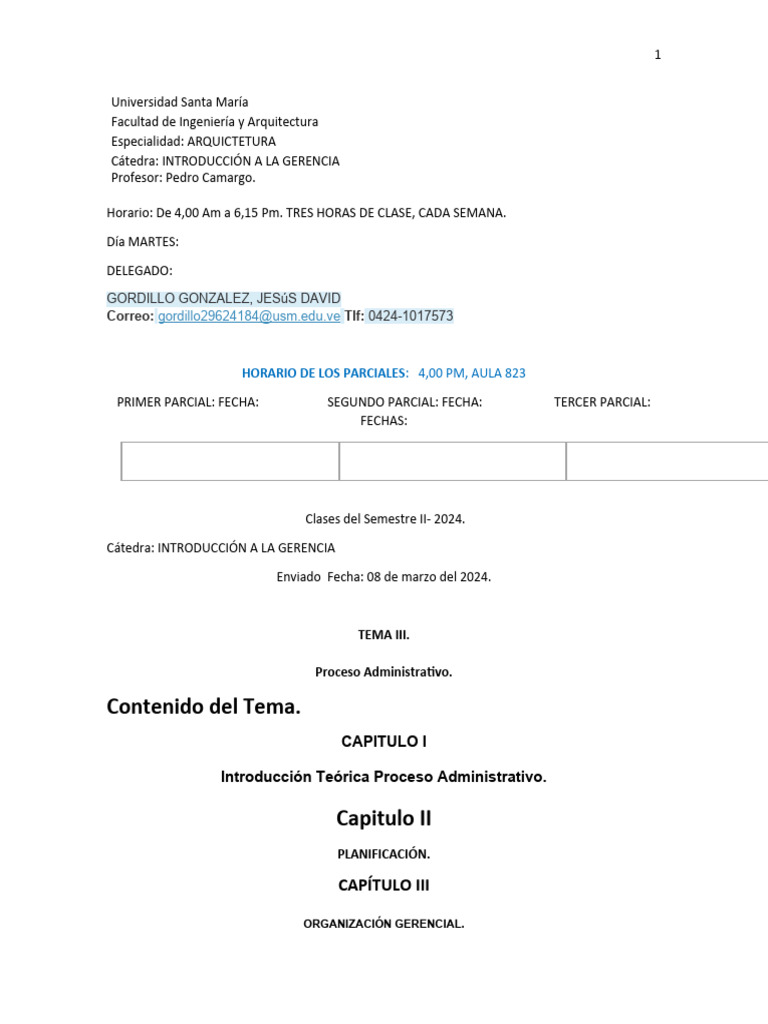 Tema III Proceso Administrativo | PDF | Planificación | Presupuesto