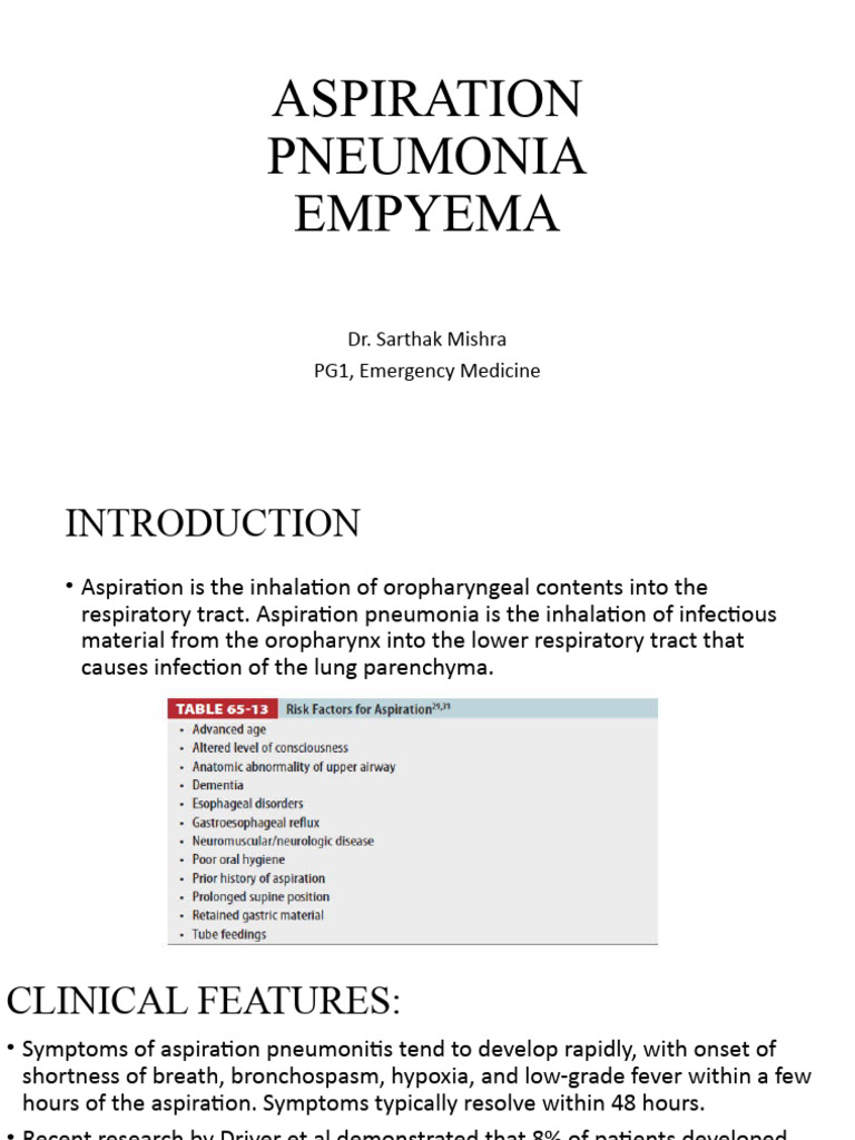 Aspiration Pneumonia & Empyema | PDF | Pneumonia | Methicillin Resistant Staphylococcus Aureus