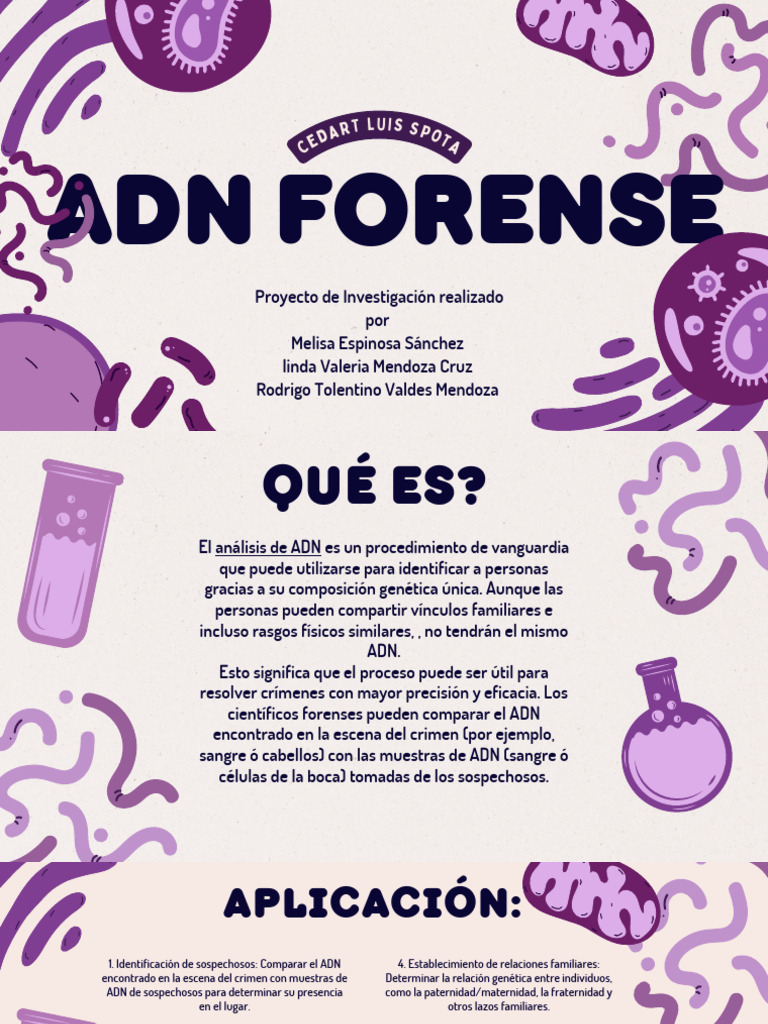 ADN Forense - Tole Meli y Linde | PDF | Perfiles de ADN | Reacción en ...