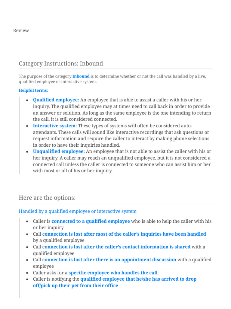 Review Humanatic Inbound Category | PDF | Voicemail | Call Centre
