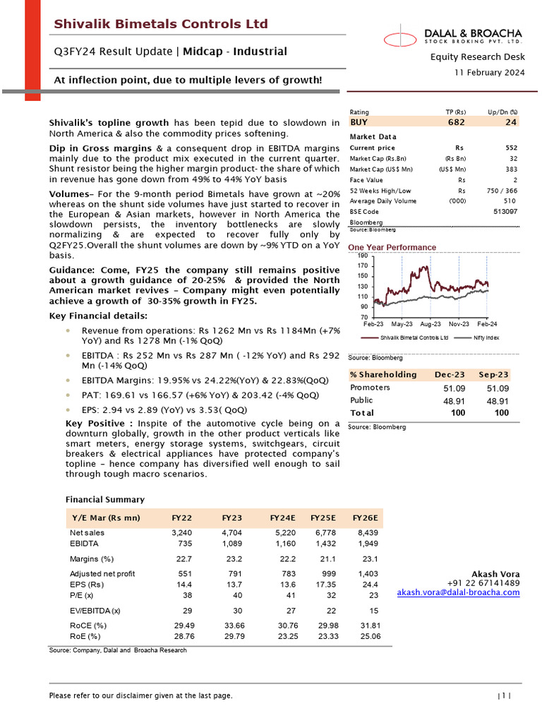 Shivalik Bimetals - Q3FY24 - Dalal&Broacha | PDF | Financial Analyst ...