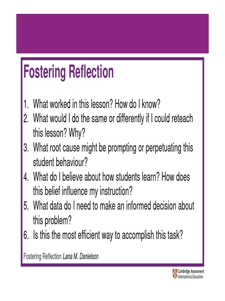 fostering reflection | PDF