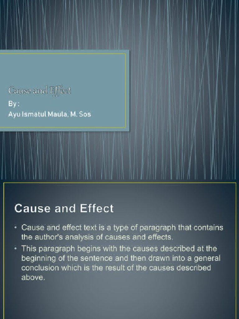 Cause and Effect | PDF