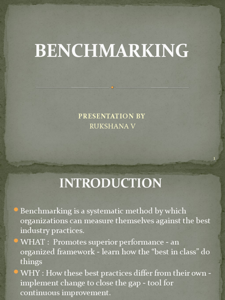 Benchmarking: Presentation by | PDF | Benchmarking | Competitive Advantage