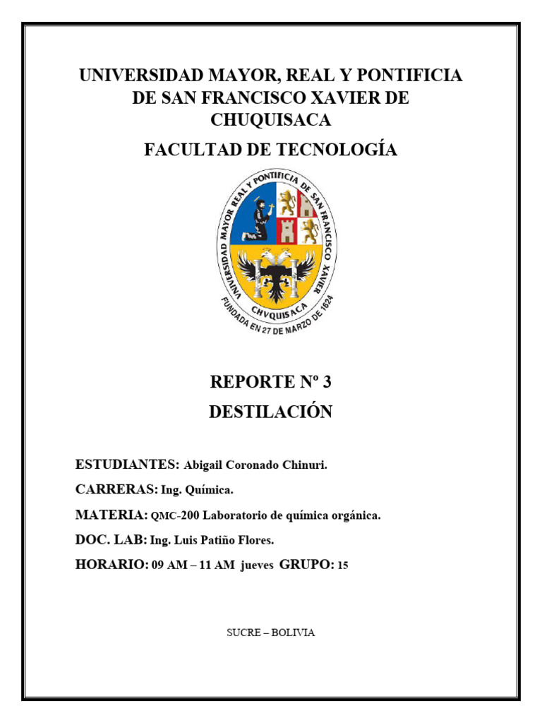 LQMC-200 - IMFORME - 2 Abigail | PDF | Destilación | Evaporación
