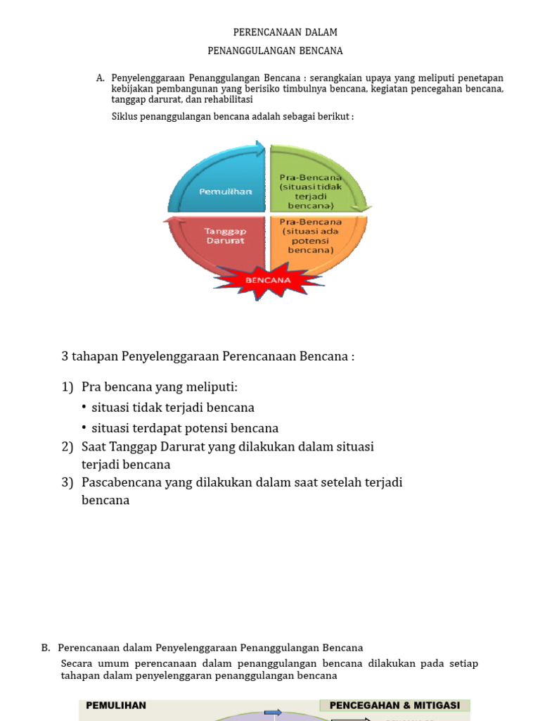 Perencanaan Dalam Penanggulangan Bencana | PDF