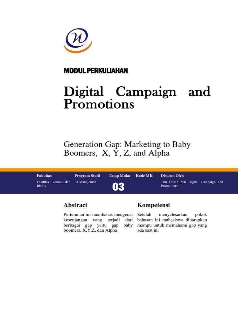 Pert 03 - Modul Digital Campaign - Gap Generation | PDF | Karier & Perkembangan | Bisnis