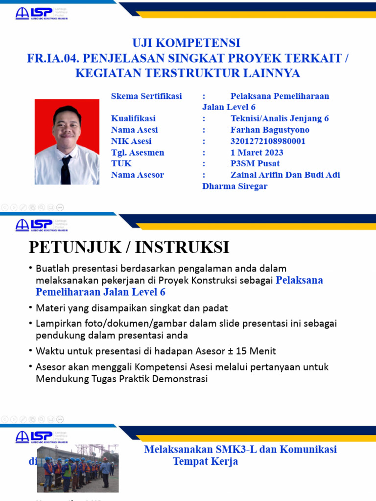 PPT FARHAN BAGUSTYONO - Pelaksana Pemeliharaan Jalan | PDF