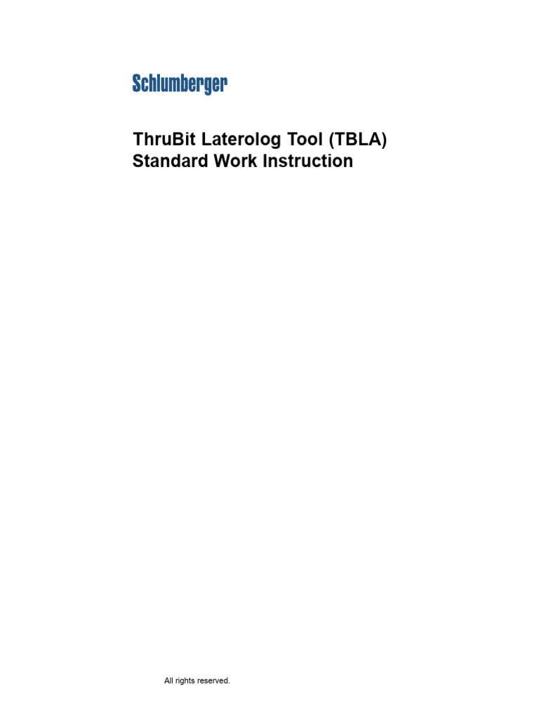 ThruBit Laterolog Tool Operations Guide | PDF | Telemetry