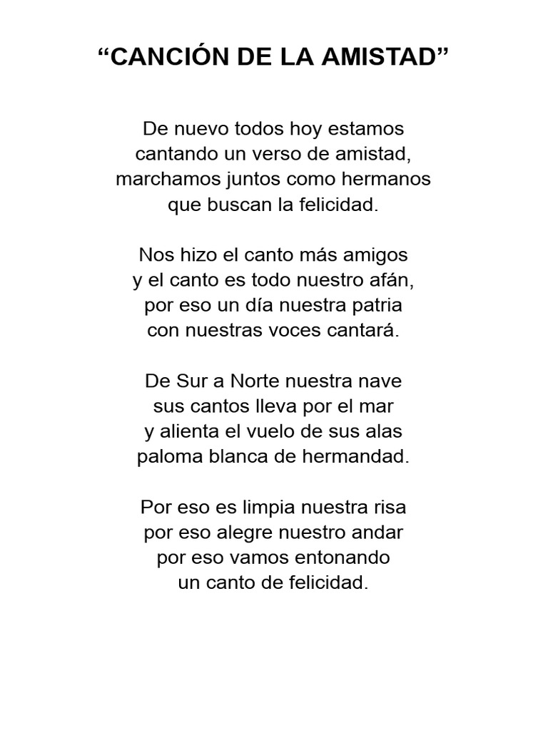 Canción de La Amistad | PDF