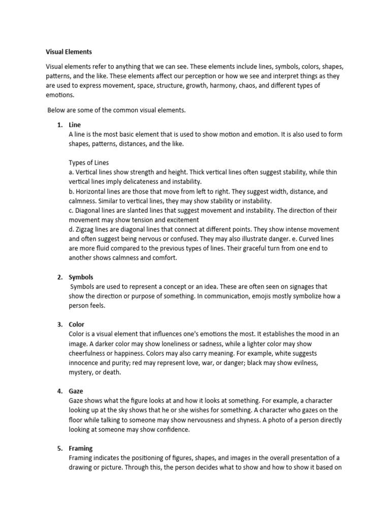 English-Visual Elements | PDF | Multimedia | Emotions