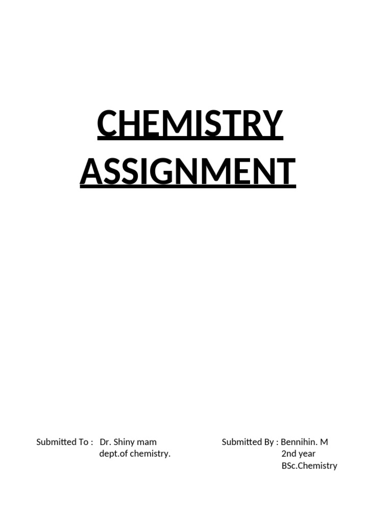 Chemistry Assignment | PDF