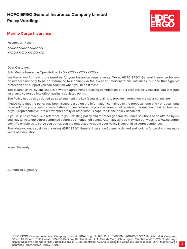 HDFC Policy | PDF | Insurance | Business Law