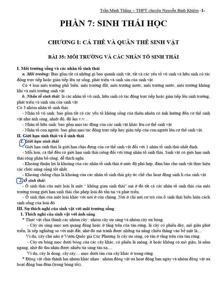 Sinh Thai Hoc | PDF