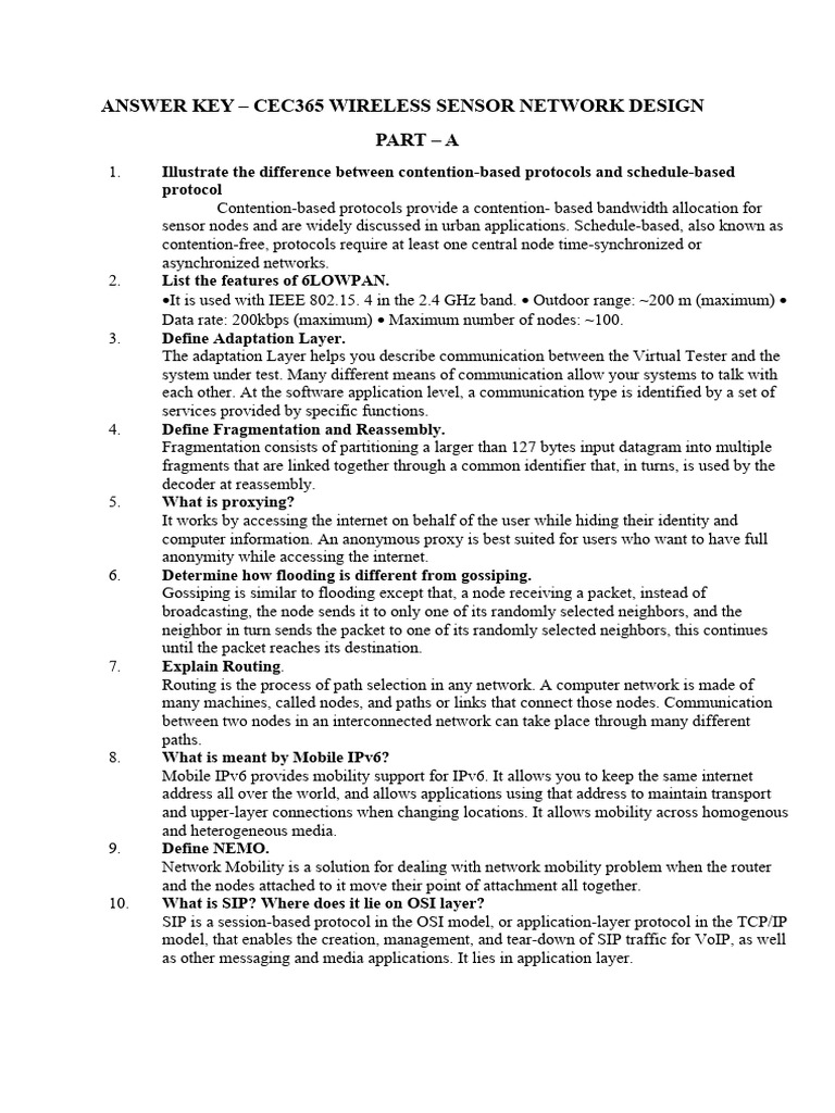 ANSWER KEY Cec 365 | Download Free PDF | Computer Network | Osi Model