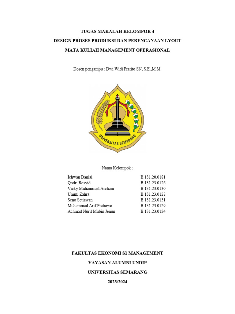 Tugas Makalah Management Operasional Kelompok 4 | PDF