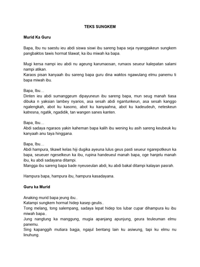 Teks Sungkem | PDF