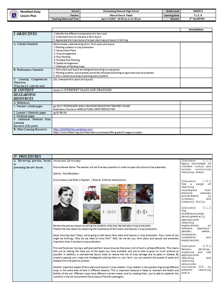 Modified Daily Lesson Plan - Cot1 | PDF | Learning | Educational Technology