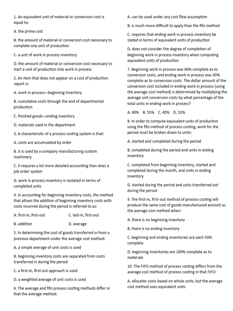 13 - Cost-Accounting - Problems With Theory | PDF | Inventory | Cost Of ...