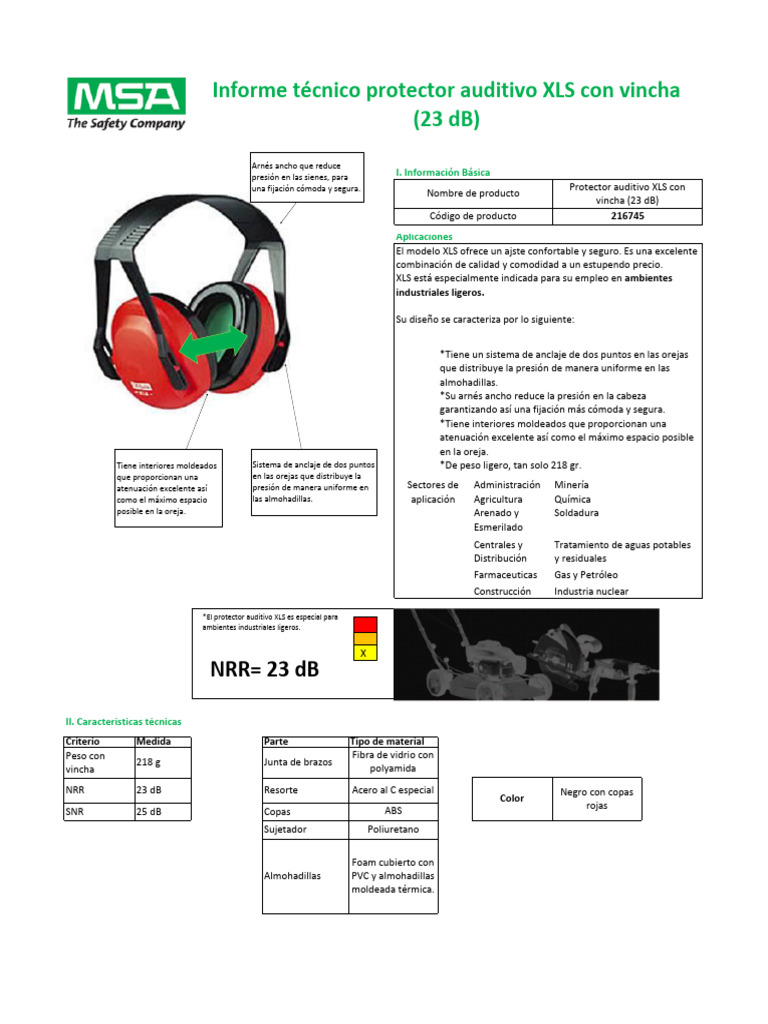Orejera XLS Msa | PDF | Higiene