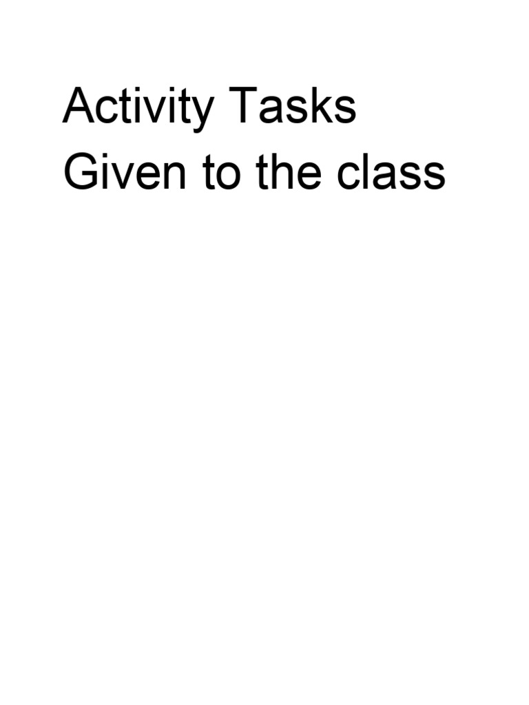 ICT- 7-Compiled Activity Tasks | PDF | Personal Computers | Computer ...