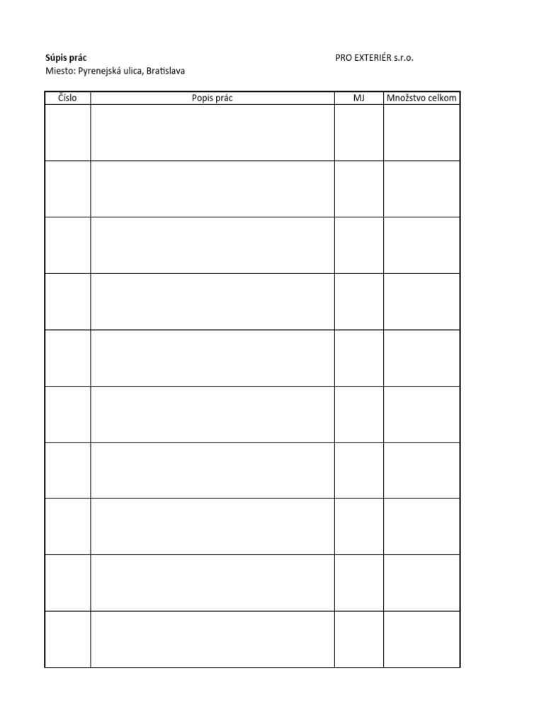 Súpis prác | PDF