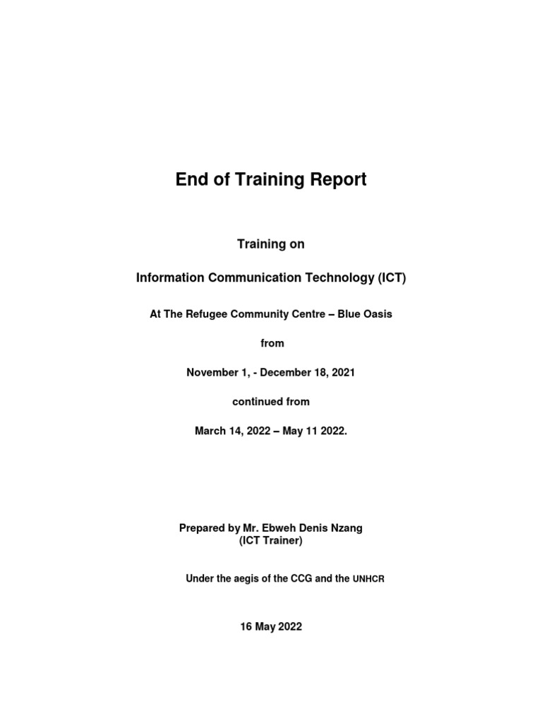 Final Training Report on Ict | PDF | Educational Technology | Spreadsheet