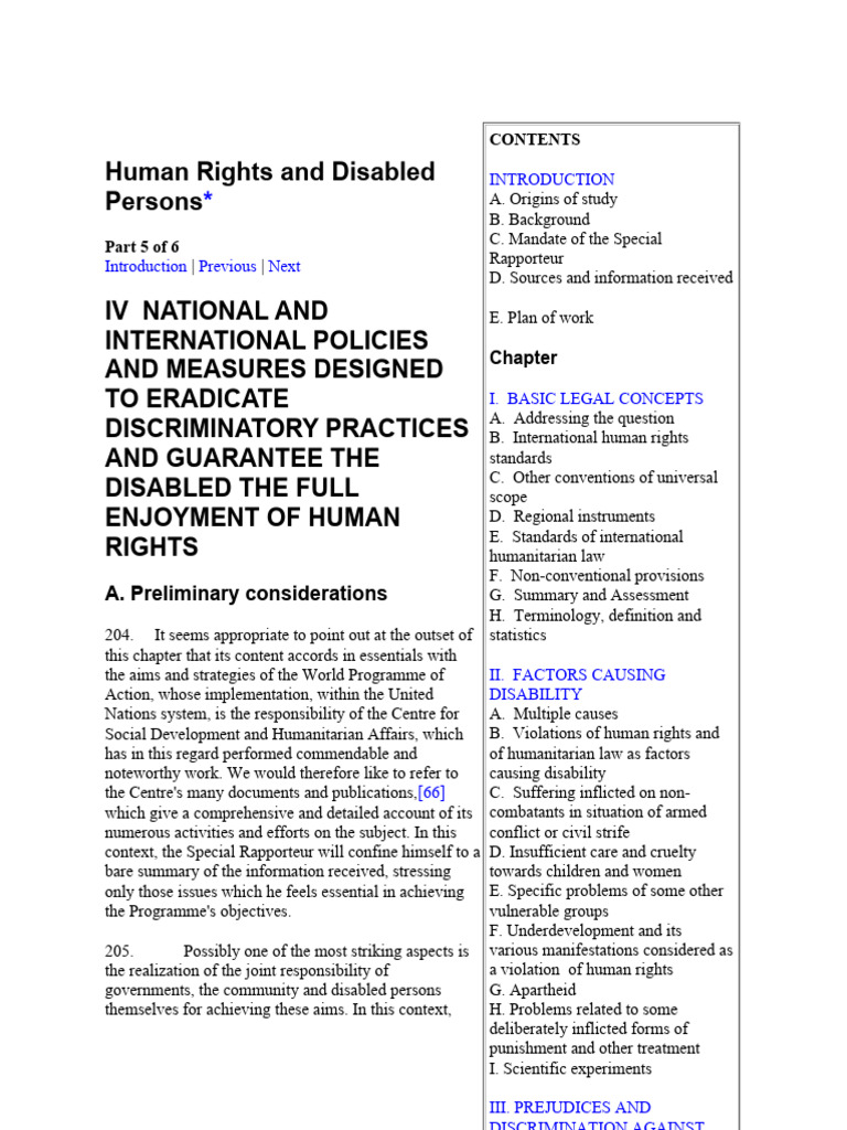 Policies for Disabled Persons' Rights | PDF | Disability ...