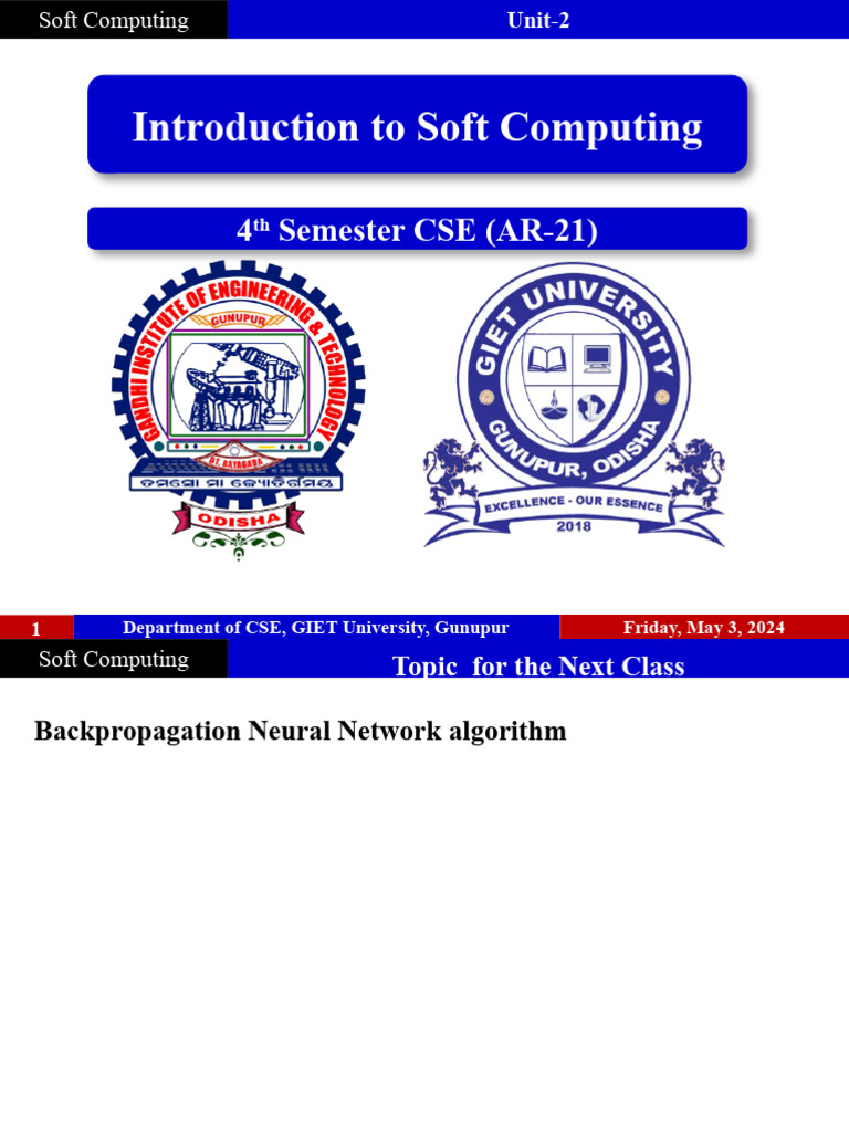 Soft Computing Course Overview | PDF