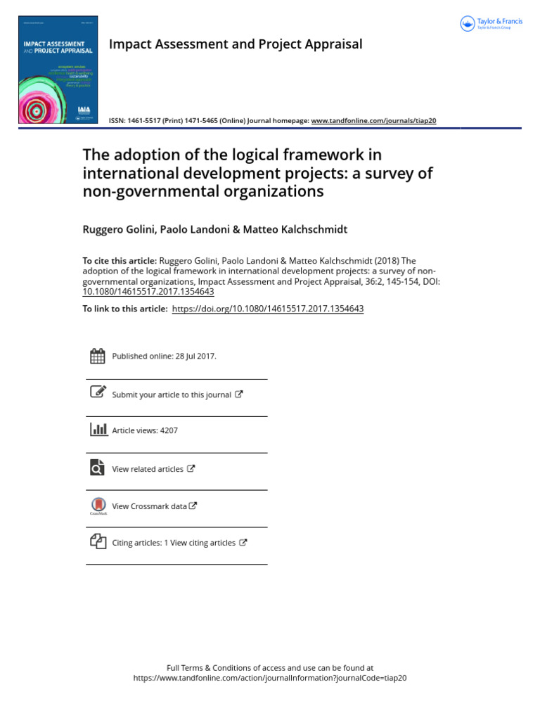 The Adoption of The Logical Framework in International Development ...