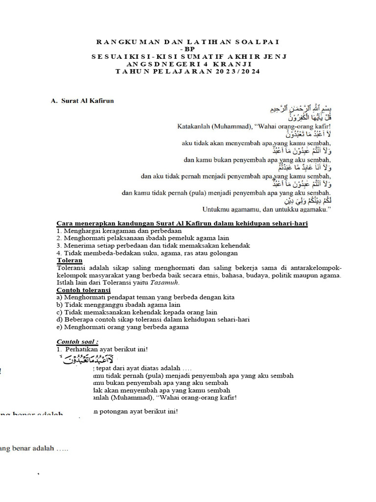 Rangkuman Pai Saj | PDF