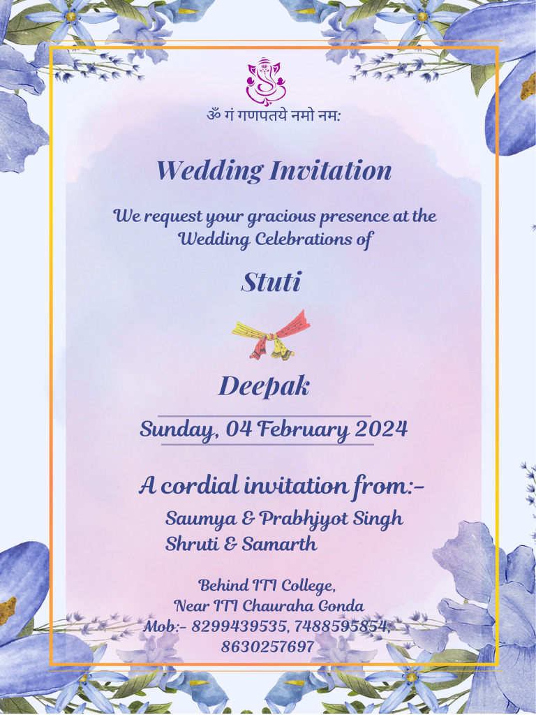 Wedding Invitation for Our Daughter | PDF