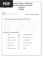 English Medium Grade 6 Selection Test English | PDF