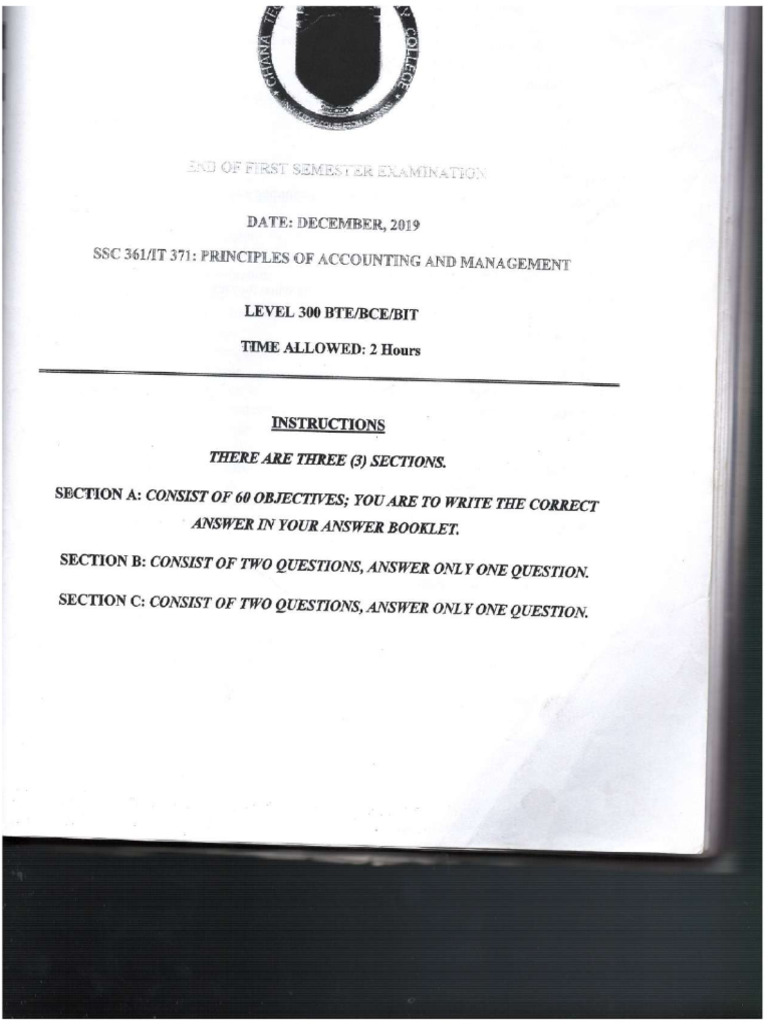 IT 371- PRINCIPLES OF ACCOUNTING AND MANAGEMENT | PDF