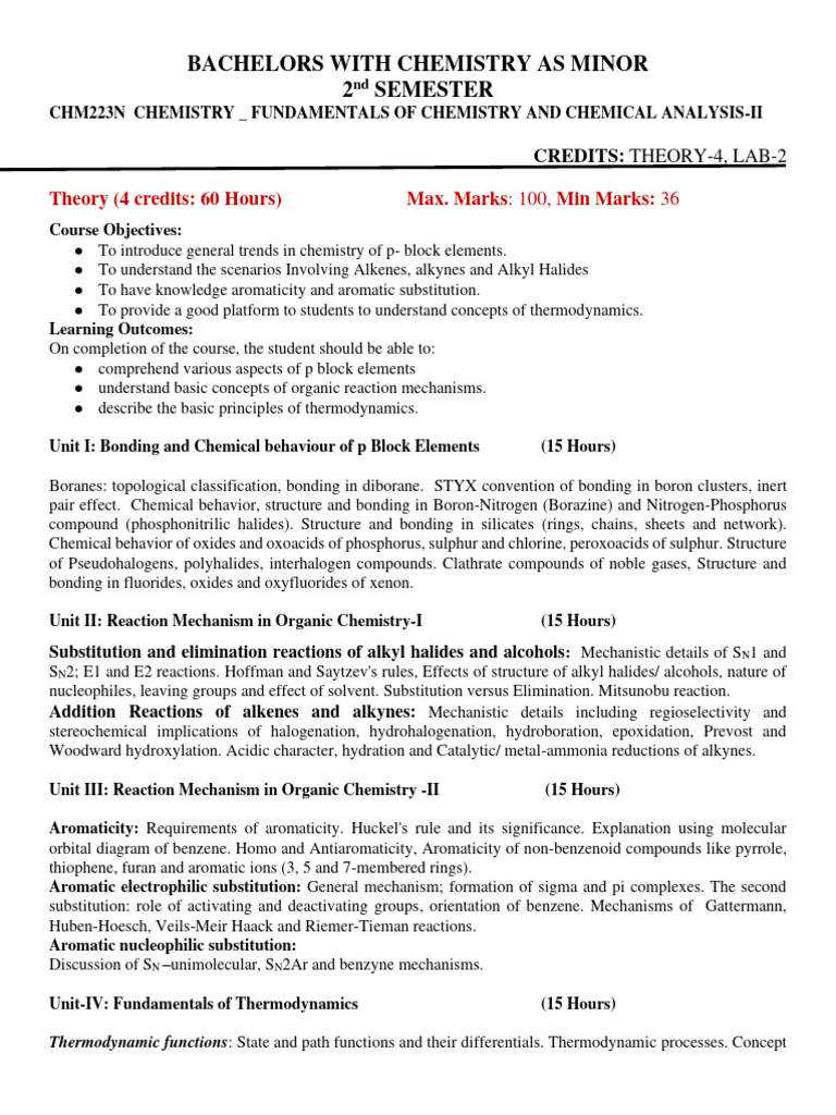 Syllabus 2nd Minor | PDF | Entropy | Thermodynamics