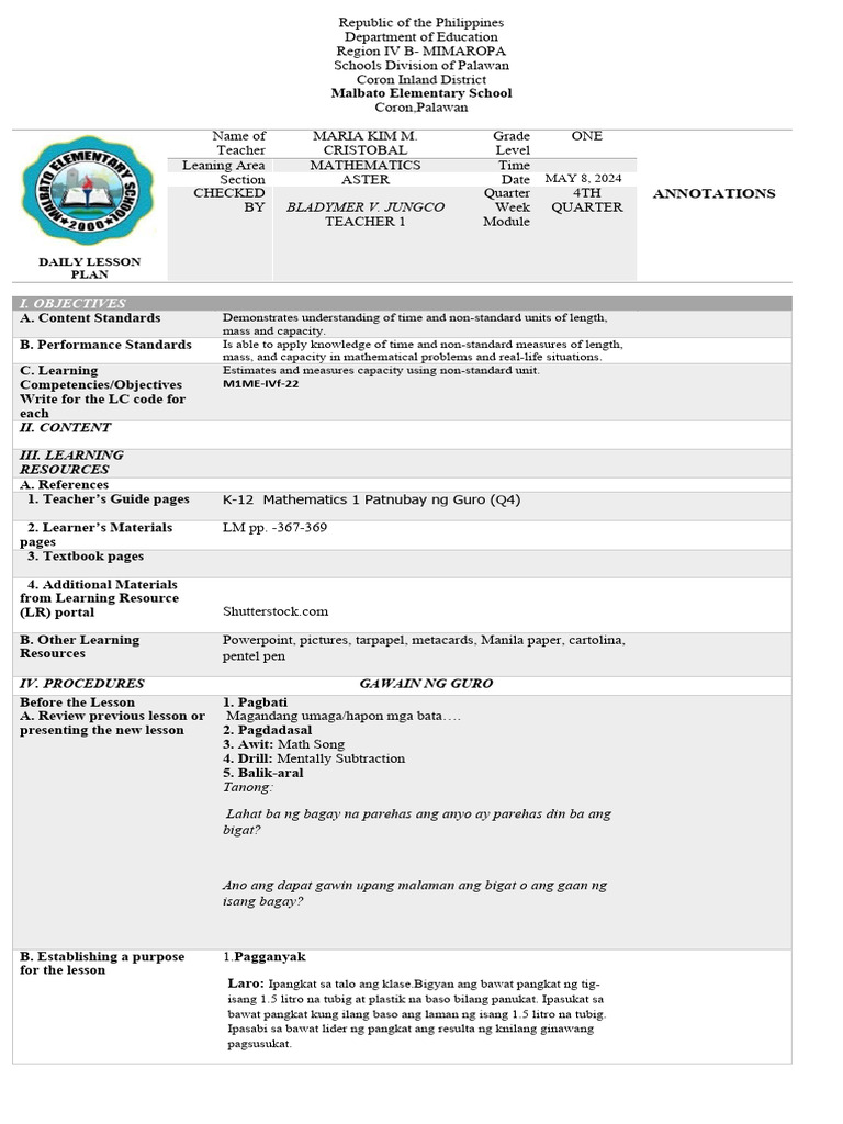 Final Demo Lesson Plan | PDF