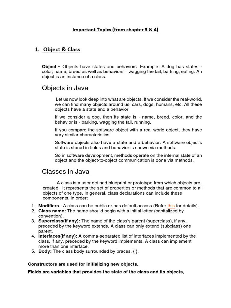 Java Econtent | PDF | Inheritance (Object Oriented Programming) | Constructor (Object Oriented ...