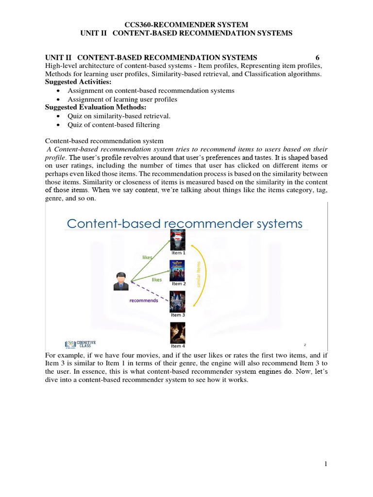 UNIT II CONTENT-BASED RECOMMENDATION SYSTEMS | PDF | Support Vector Machine | Statistical ...