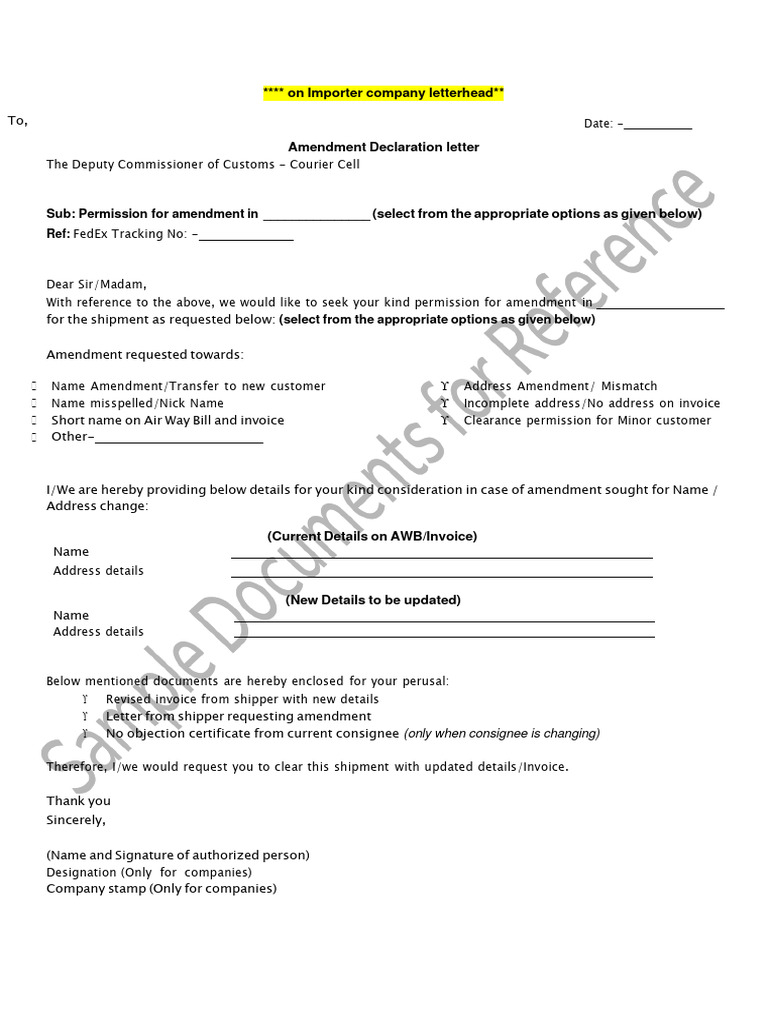 Amendment or Correction in Name or Address | PDF