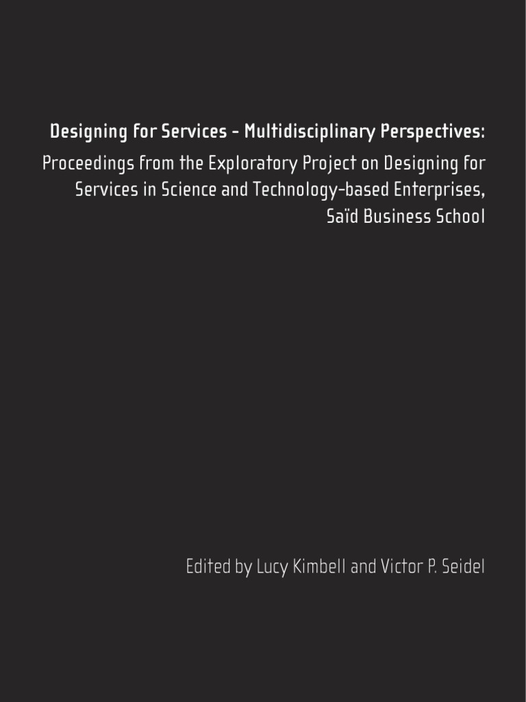 ! Designing For Services - Multidisciplinary Perspectives | PDF | Modularity | Innovation