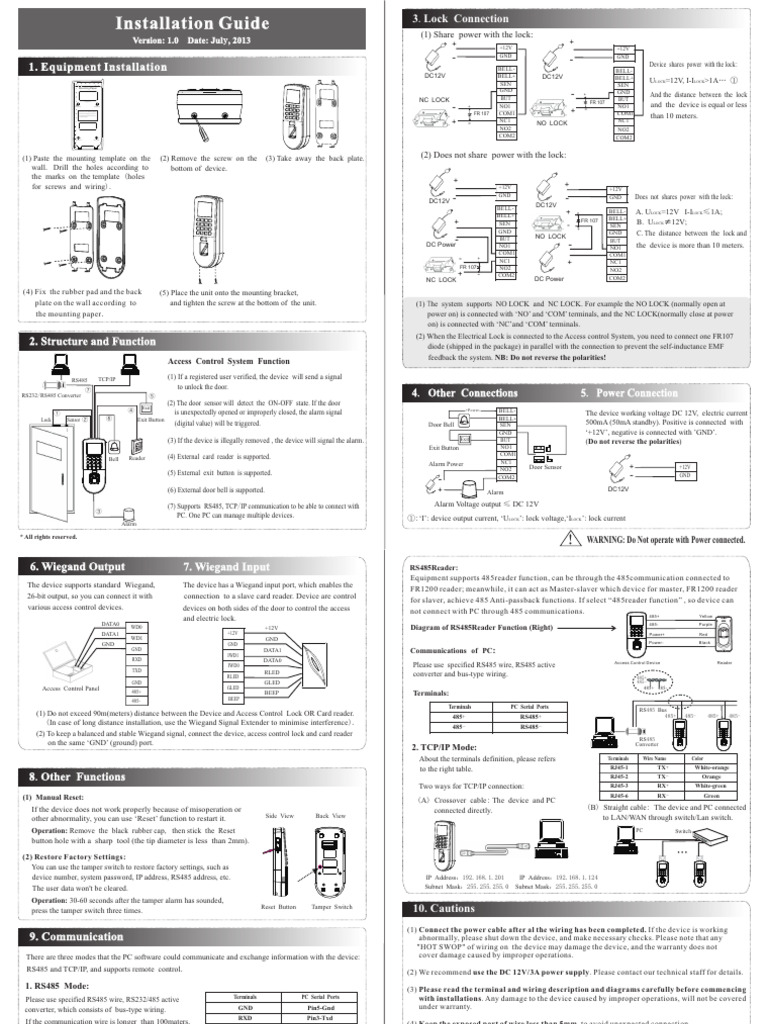 F19 Installation Guide | Download Free PDF | Access Control | Electrical Engineering