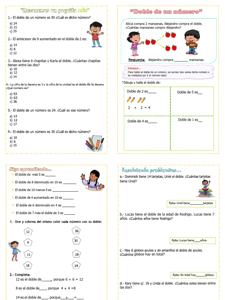 Problemas de Matemáticas: Dobles y Triples | PDF