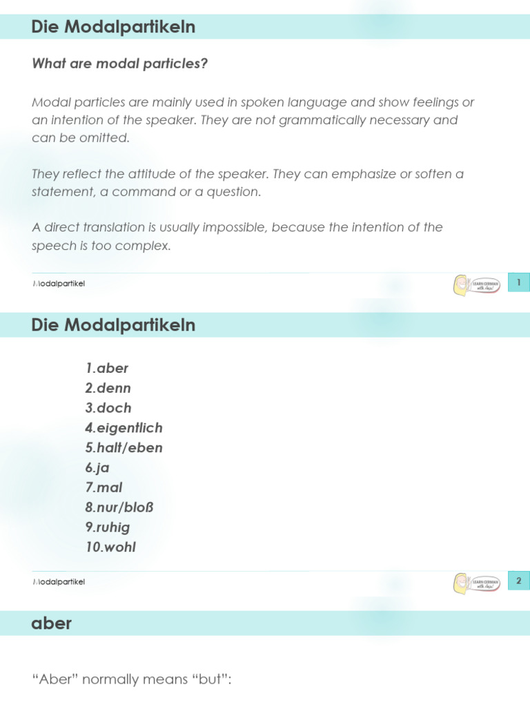 Modalpartikel Masterclass | Download Free PDF | Linguistics | Semantic ...