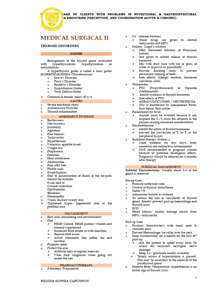 Week 8 Thyroid Disorders | PDF | Hyperthyroidism | Thyroid
