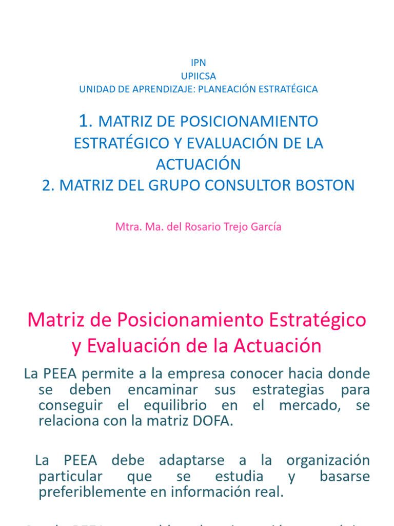 MATRIZ PEEA Y GCB | PDF | Análisis FODA | Mercado (economía)