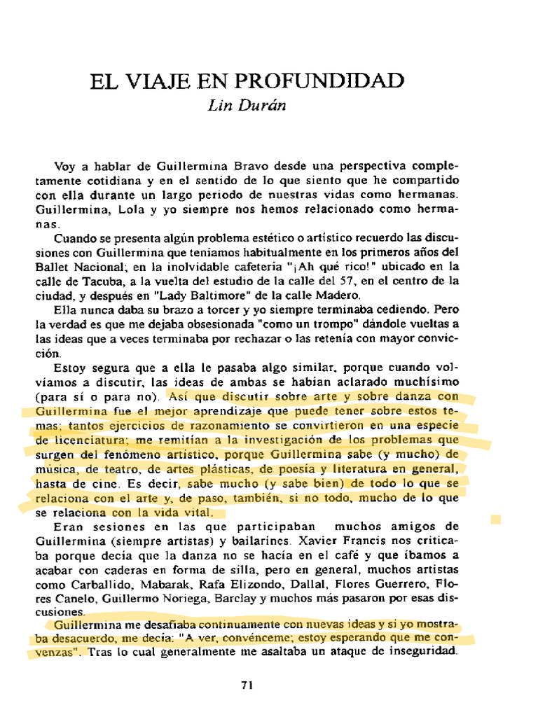 Hablar de Guillermina Bravo | PDF