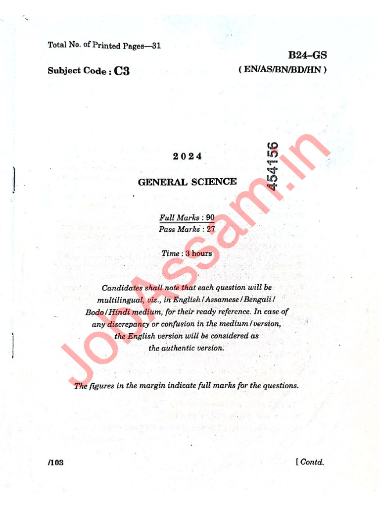 General Science 2024 | PDF