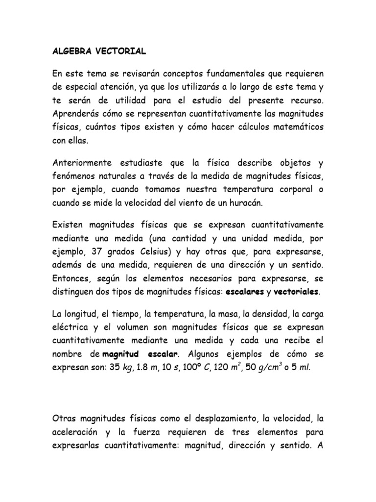 Algebra Vectorial 1 | PDF | Vector Euclidiano | Fuerza