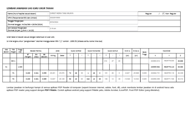 Lembar Jawaban Uas | PDF